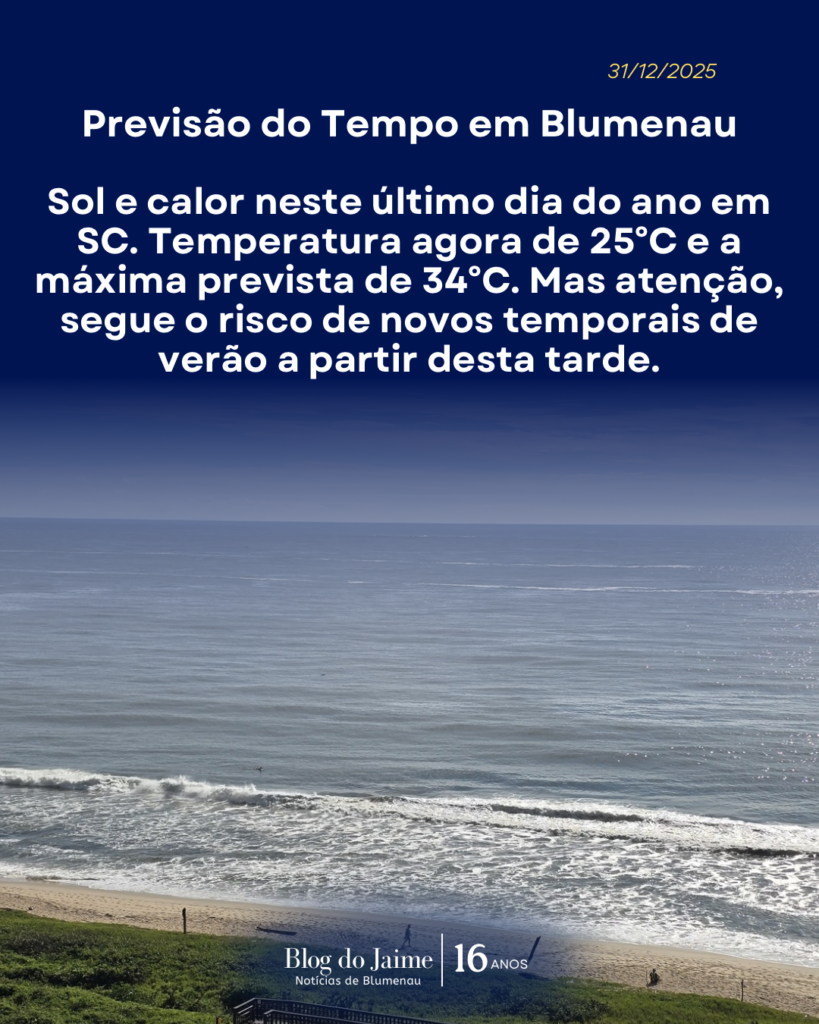 Sol e calor neste último dia do ano em SC. Temperatura agora de 25°C e ...